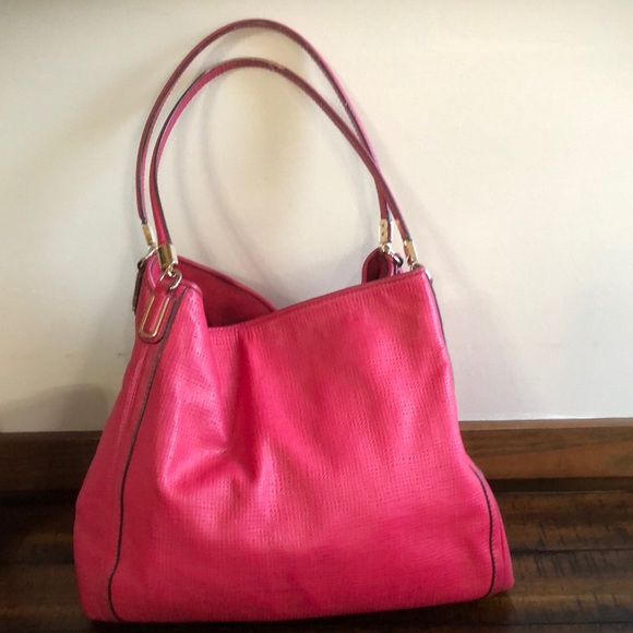 Coach | Bags | Coach Fuschia Leather Shoulder Bag | Poshmark